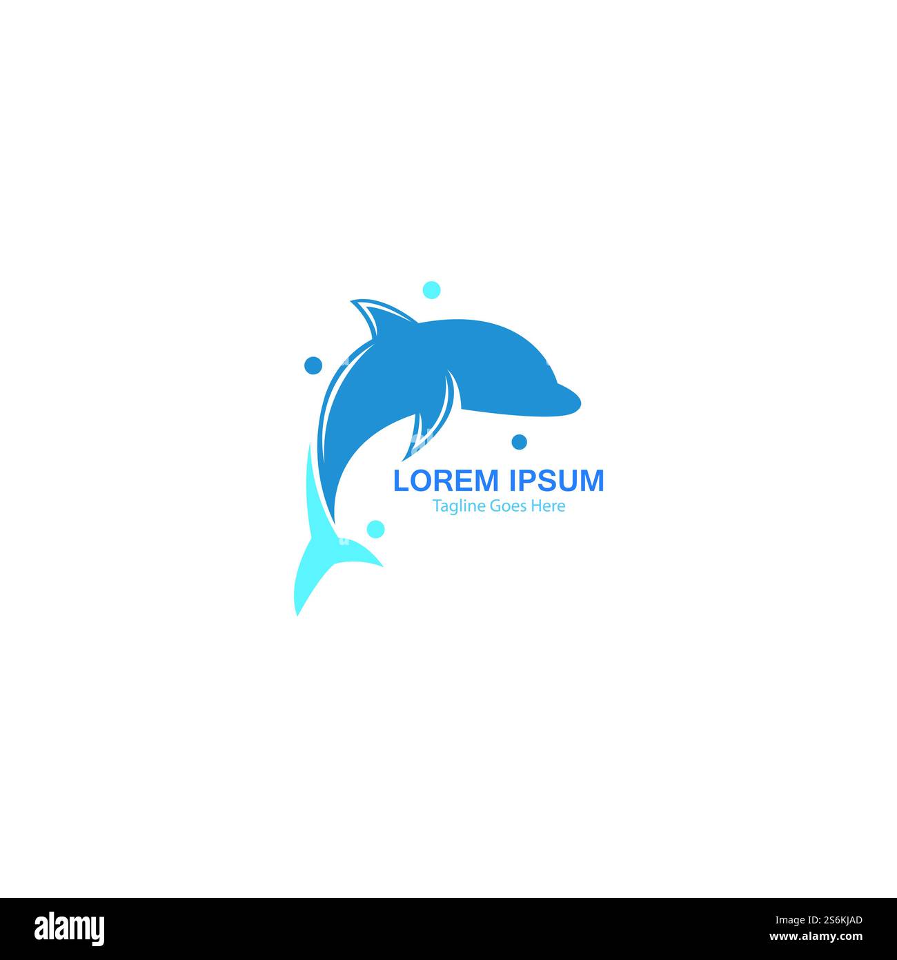 Dolphin smart fish jump logo in the sea template design Stock Vector ...