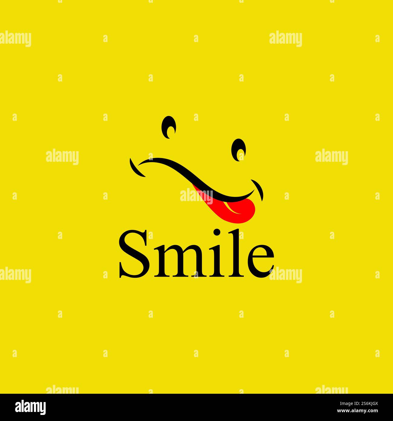 Smile logo in yellow background vector Stock Vector Image & Art - Alamy