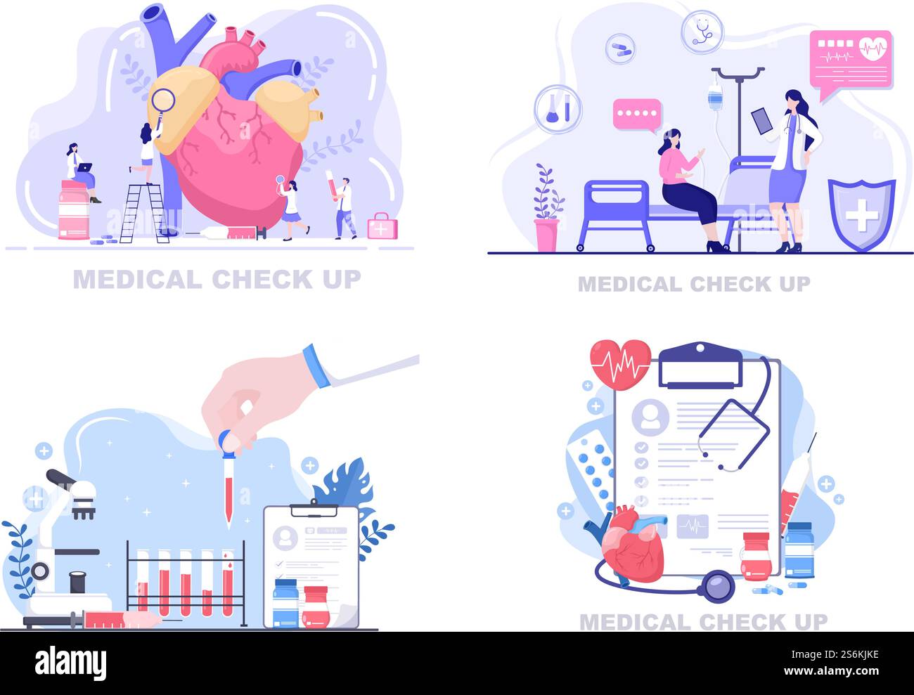 Medical Health Check up Background Landing Page Illustration Stock ...