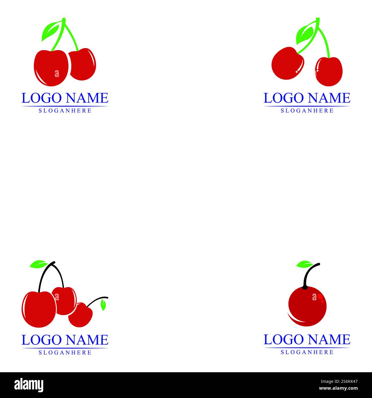 Set of Cherry logo design template. vector illustration Stock Vector ...