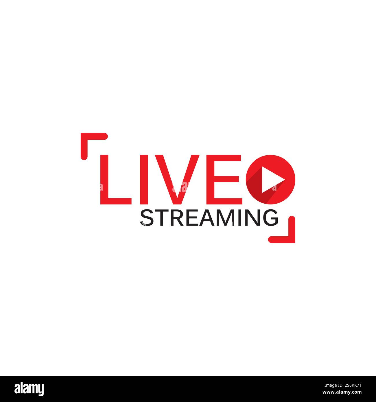 live streaming icon. Red symbol and button of live streaming ...