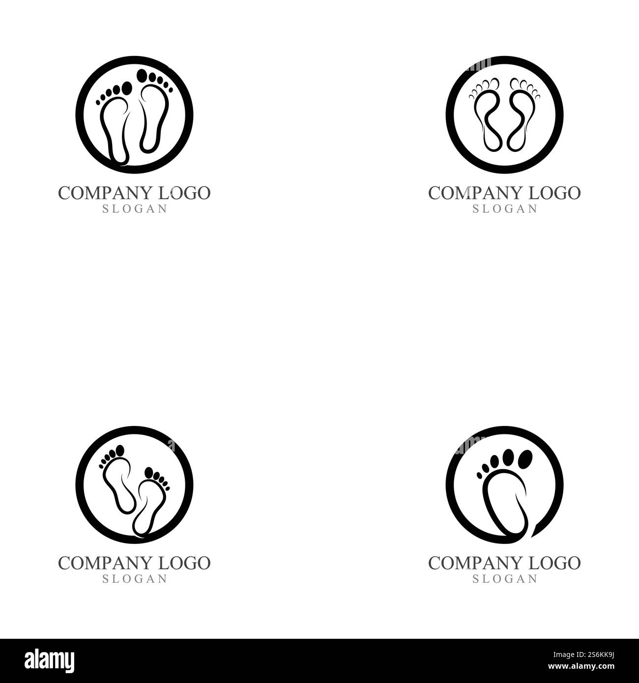 Set foot print logo Cut Out Stock Images & Pictures - Alamy