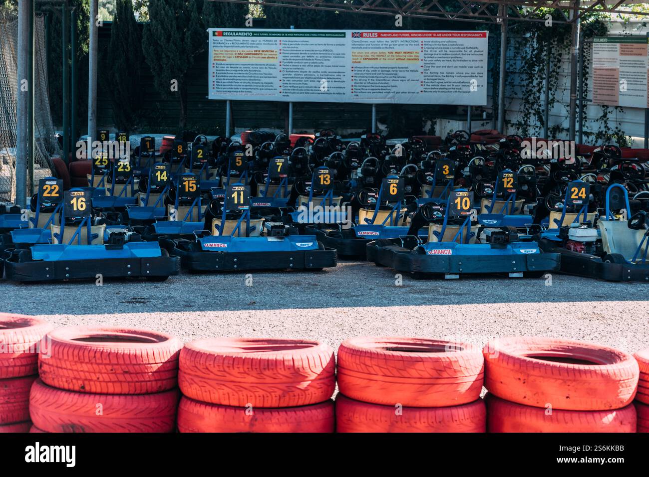 Almancil Go-kart track in the Algarve, Portugal Stock Photo - Alamy