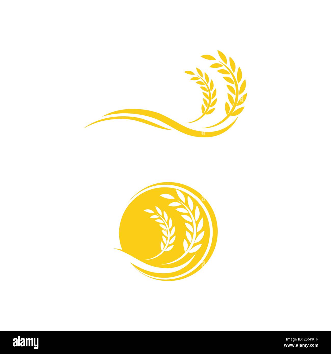 Luxury Golden Grain Weath / Rice Logo Design Vector Stock Vector Image ...