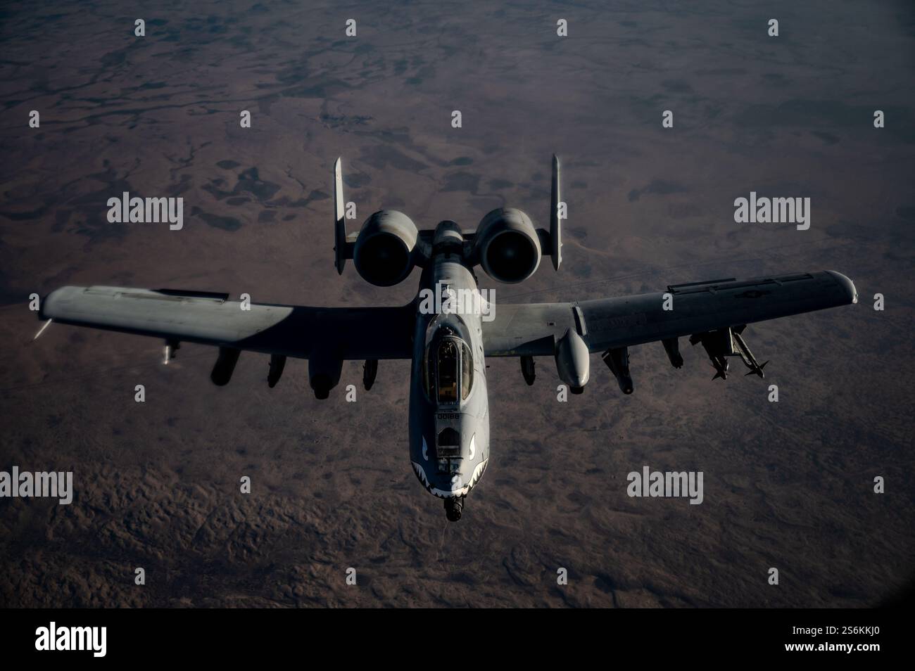 A U.S. Air Force A-10 Thunderbolt II conducts a presence patrol over ...