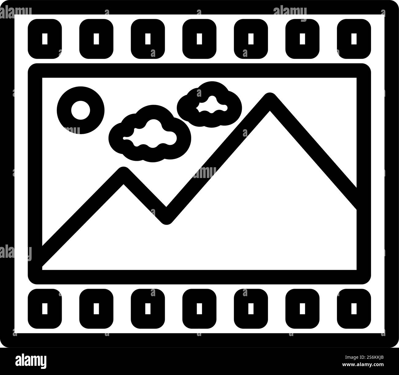 Film Frame Icon. Bold outline design with editable stroke width. Vector ...