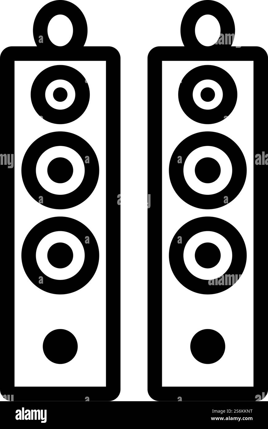 Audio System Speakers Icon. Bold outline design with editable stroke ...