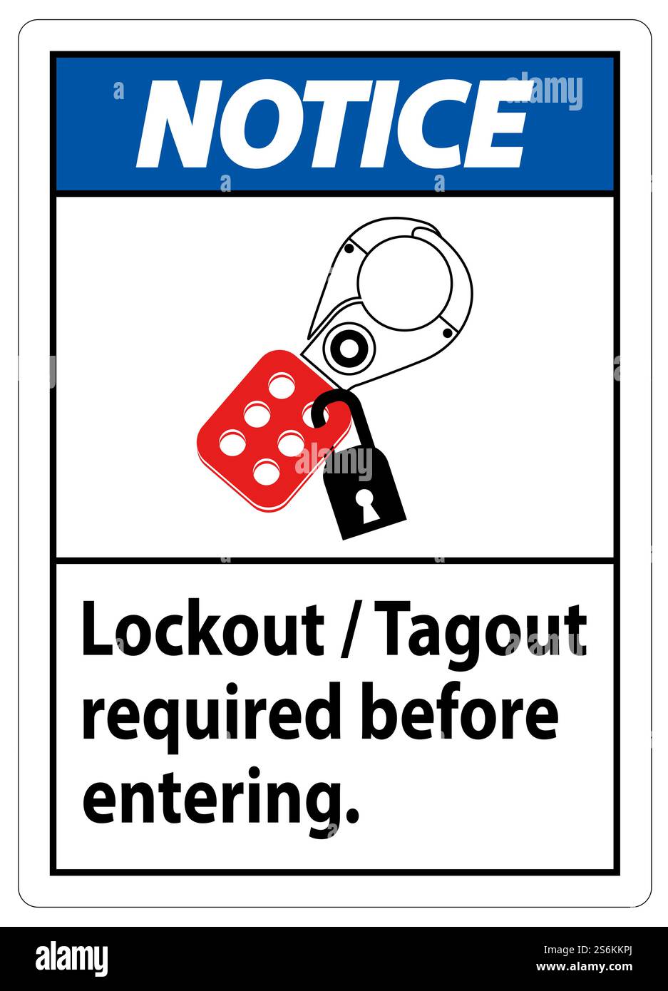 Notice Sign Lockout ,Tagout Required Before Entering Stock Vector Image ...