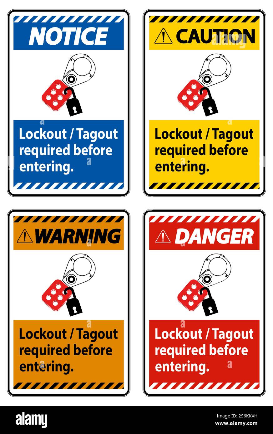 Warning Sign Lockout ,Tagout Required Before Entering Stock Vector ...