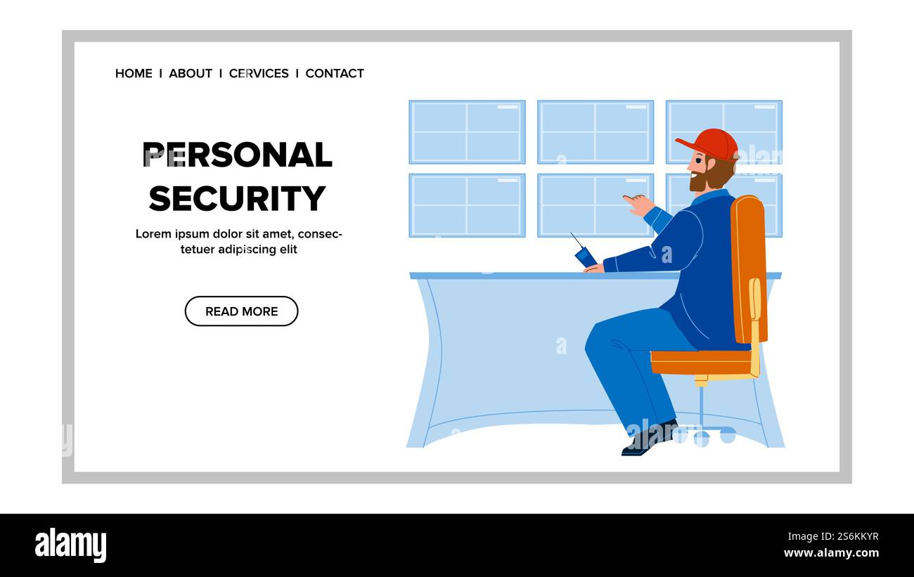 Personal Security Protection Service Worker Vector. Security Security ...