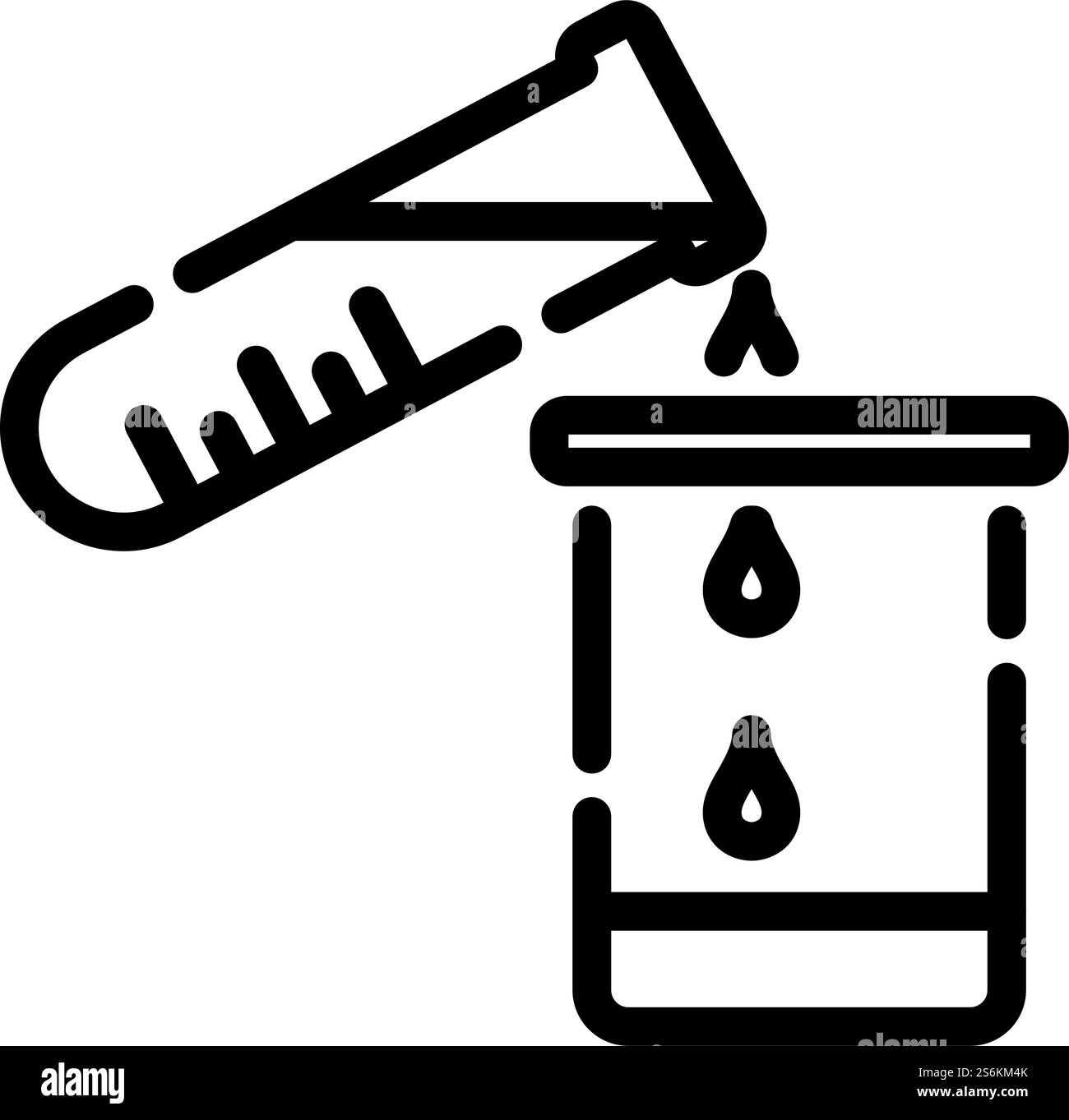 Icon Of Chemistry Beaker Pour Liquid In Flask. Bold outline design with editable stroke width ...