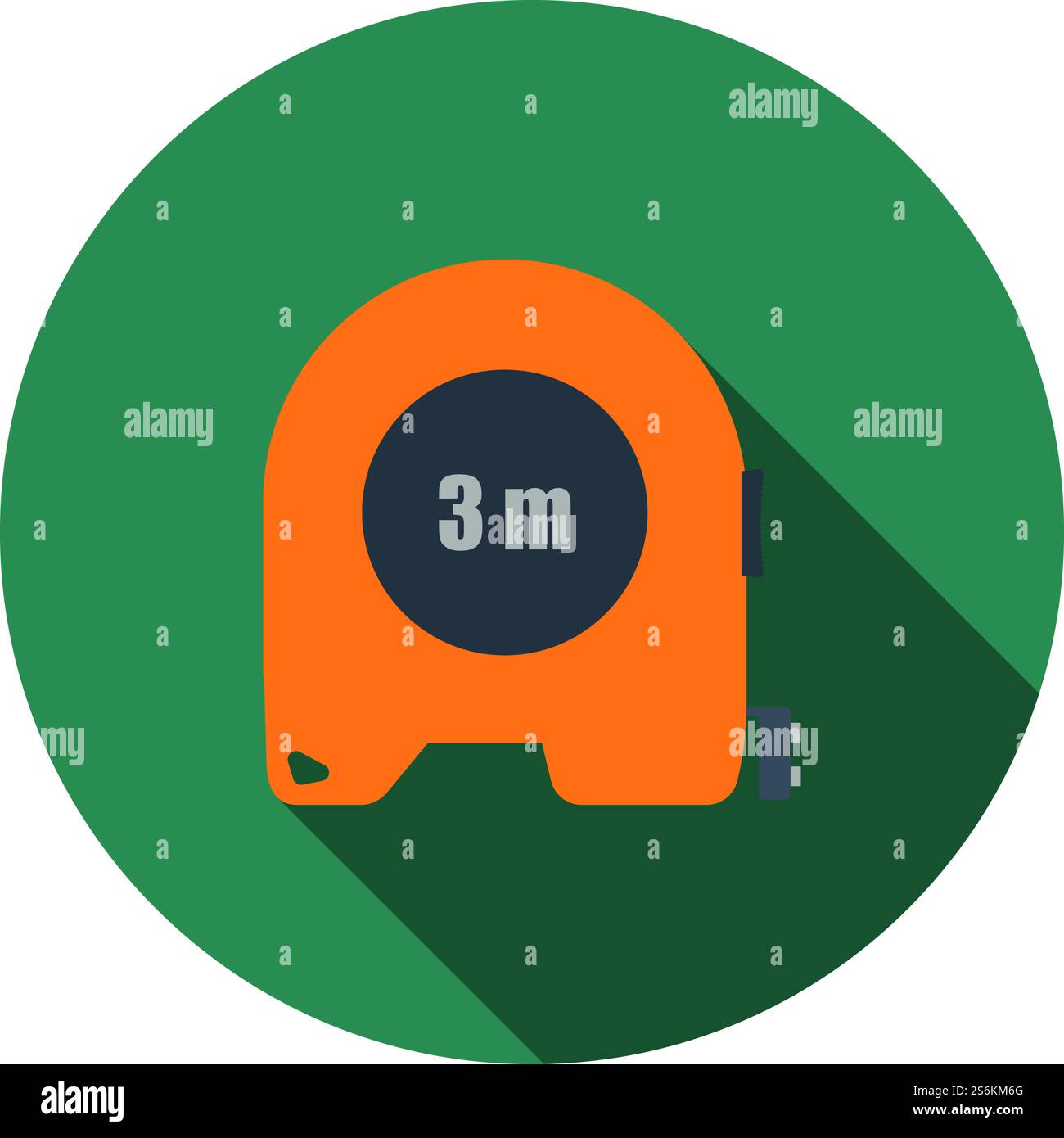 Icon Of Constriction Tape Measure. Flat Circle Stencil Design With Long ...