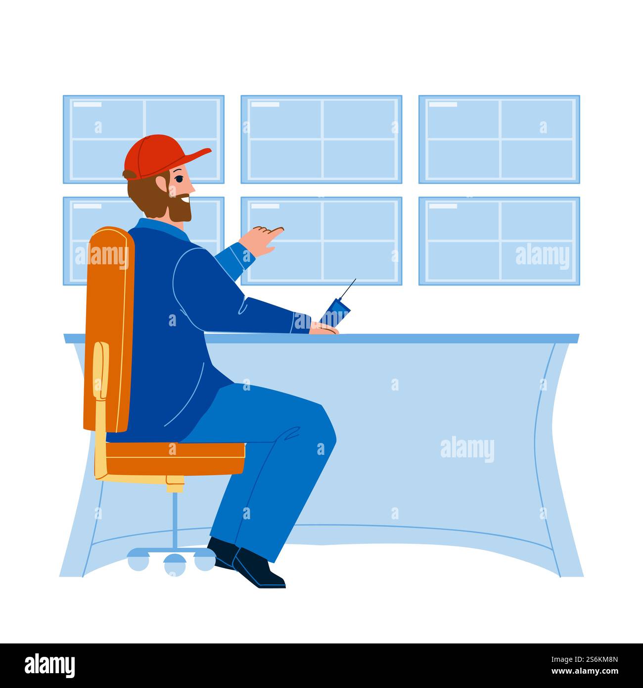 Technological monitoring control center room Stock Vector Images - Alamy