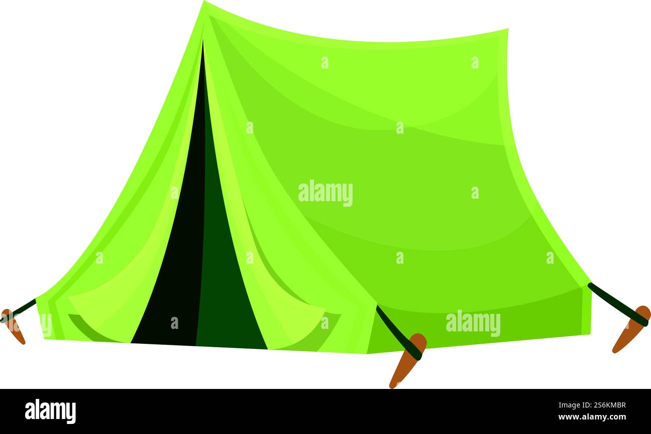 Green tent icon. Cartoon of Green tent vector icon for web design ...