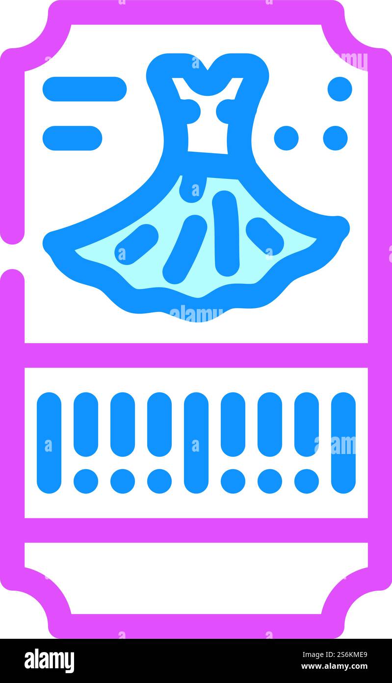 dance dress ticket color icon vector. dance dress ticket sign. isolated ...