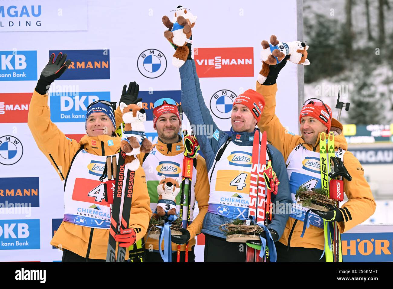 17 January 2025, Bavaria, Ruhpolding: Biathlon: World Cup, relay 4 x 7. ...