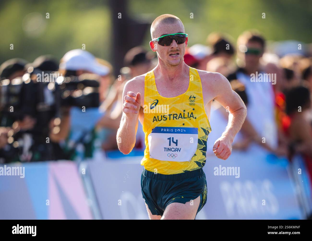 Declan Tingay participating in the 20 Kilometer Race Walk at the Paris 2024 Olympic Games Stock ...