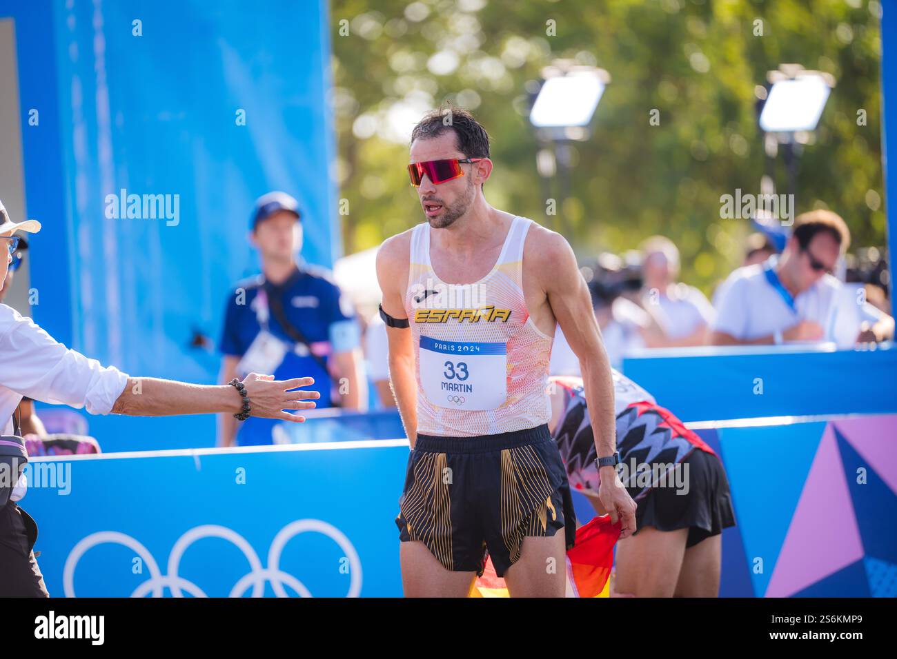 Álvaro Martín participating in the 20 Kilometer Race Walk at the Paris ...