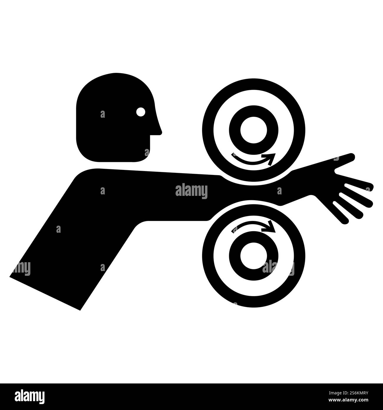 Arm Entangle Rollers Right Symbol Sign Isolate On White Background ...