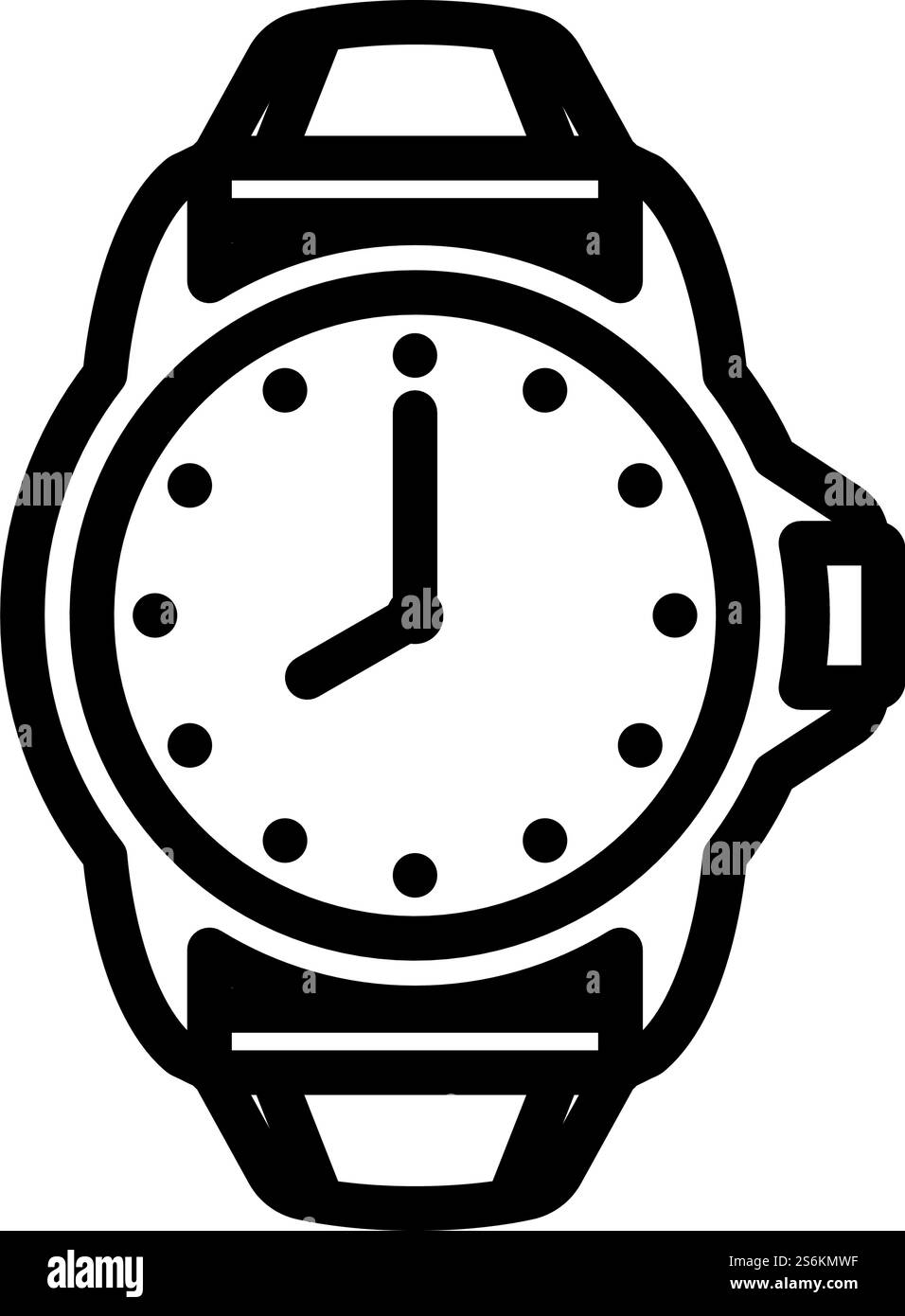 Business Watch Icon. Bold outline design with editable stroke width ...