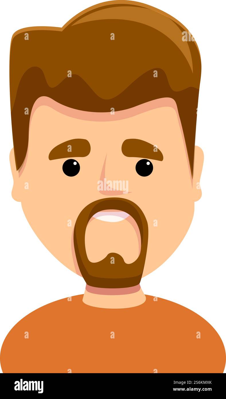 Portrait of man with moustache icon. Cartoon of Portrait of man with ...