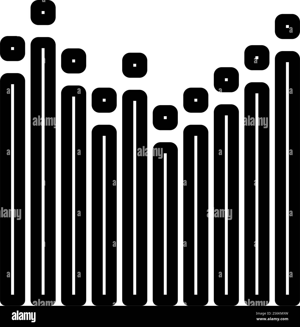 Graphic Equalizer Icon. Bold outline design with editable stroke width ...