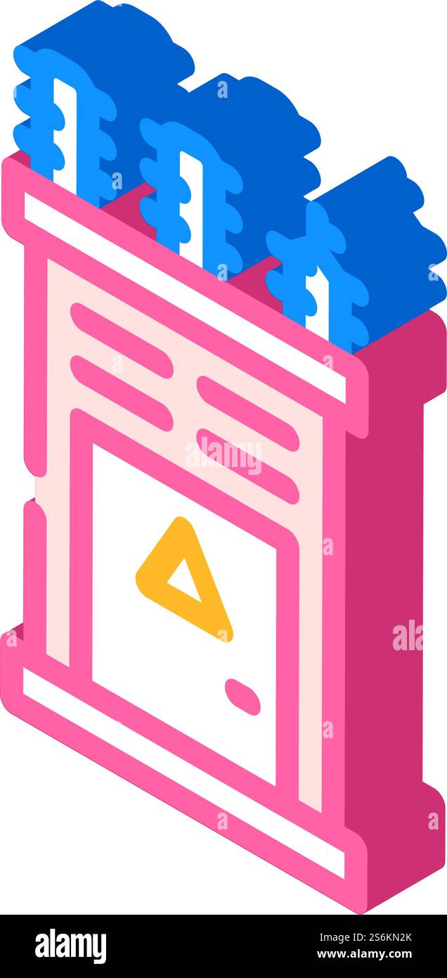 electrical transformer isometric icon vector. electrical transformer ...