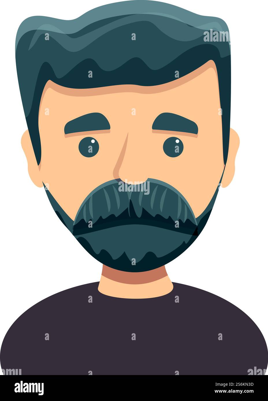 Cute bearded man icon. Cartoon of Cute bearded man vector icon for web ...