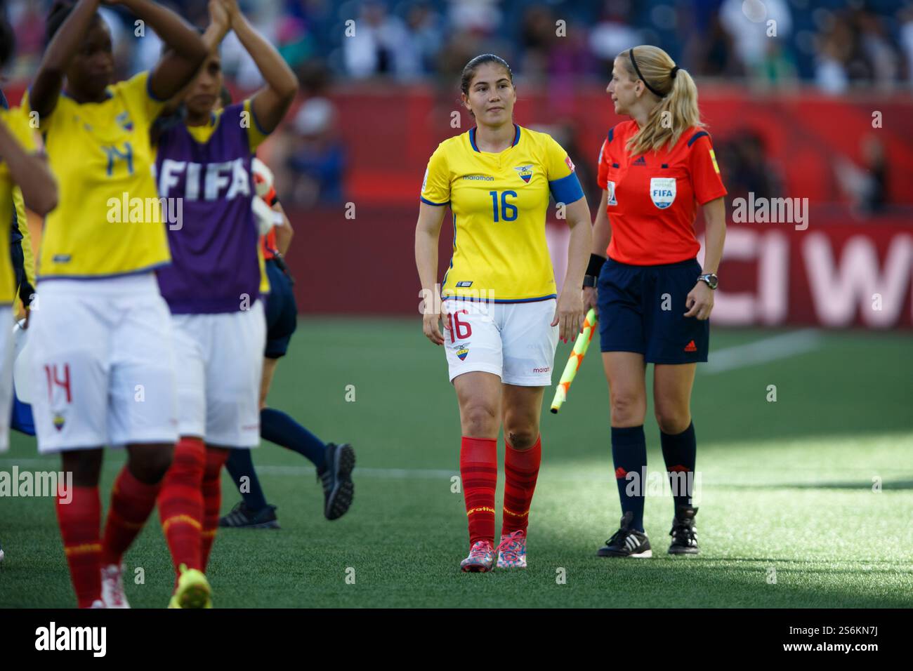 WINNIPEG, CANADA - JUNE 16: Ecuador team captain Ligia Moreira (16 ...