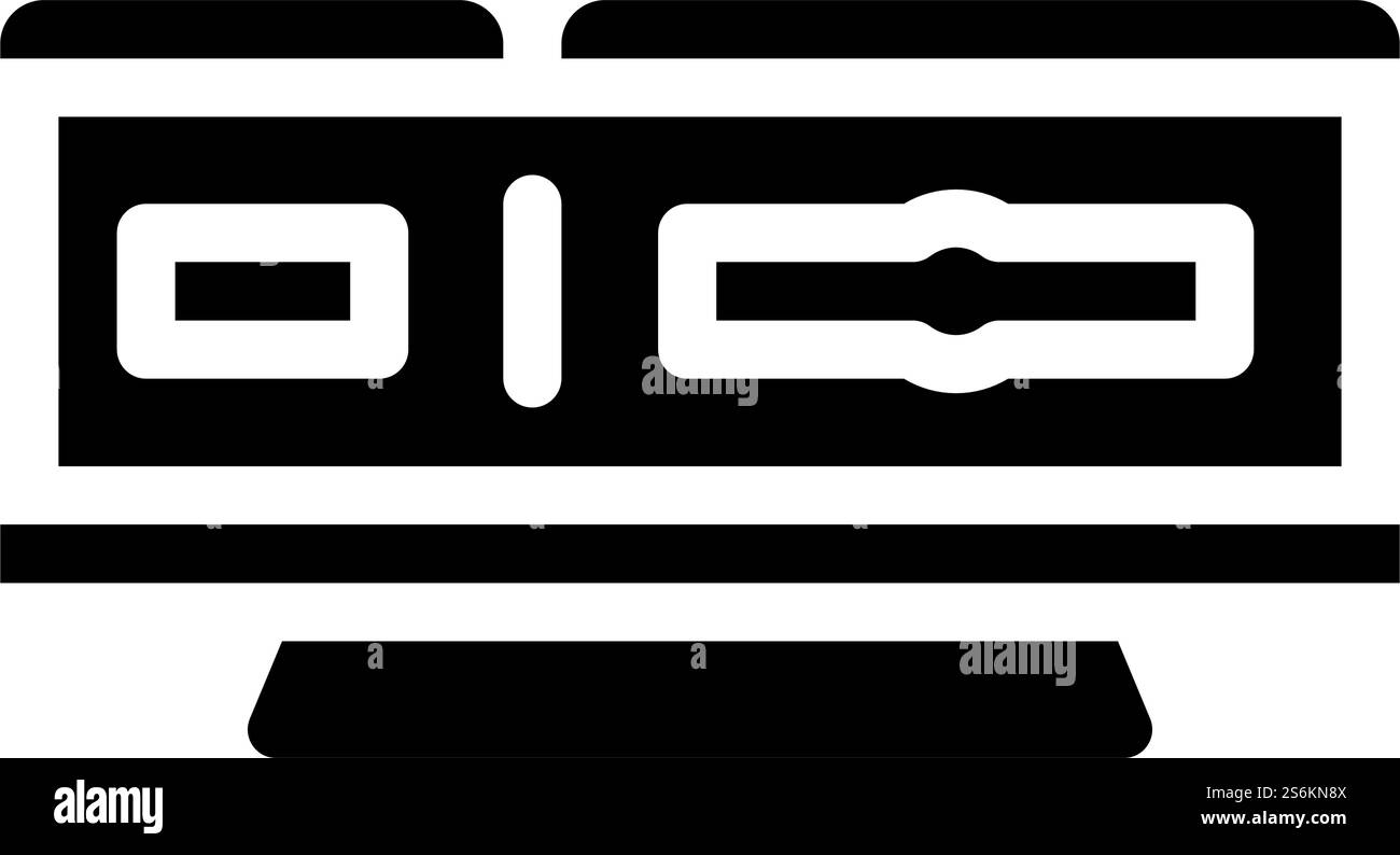 coffin on stand glyph icon vector. coffin on stand sign. isolated ...