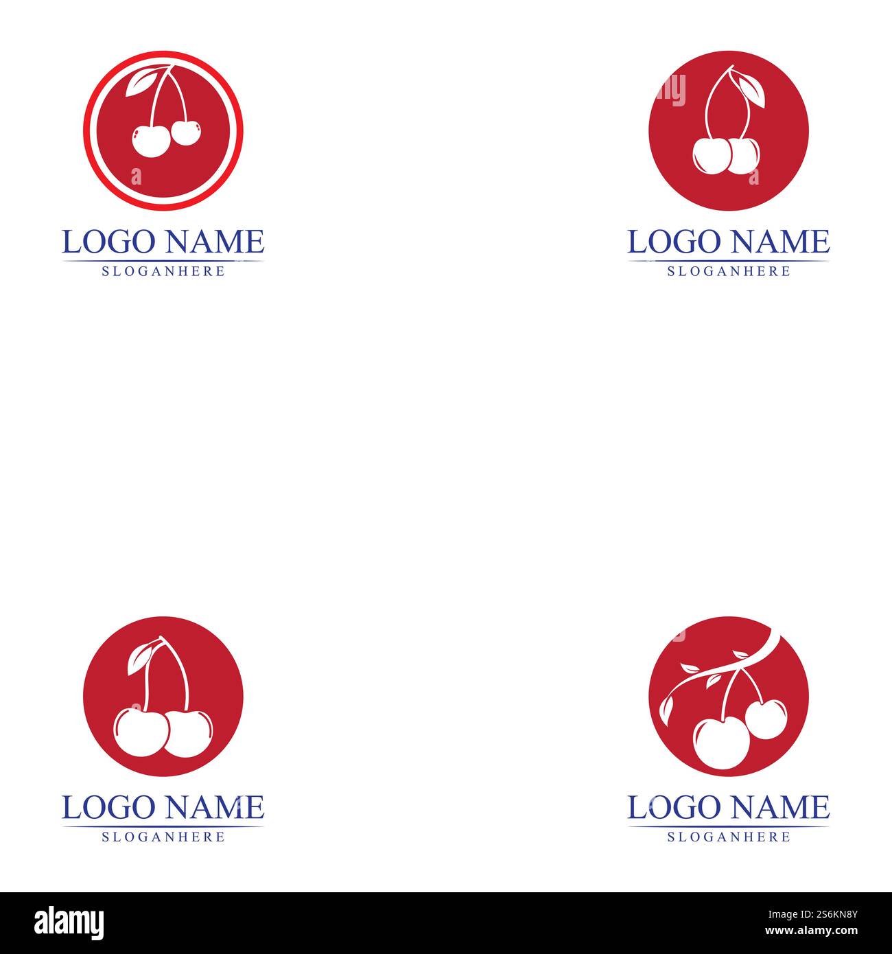 Set of Cherry logo design template. vector illustration Stock Vector ...