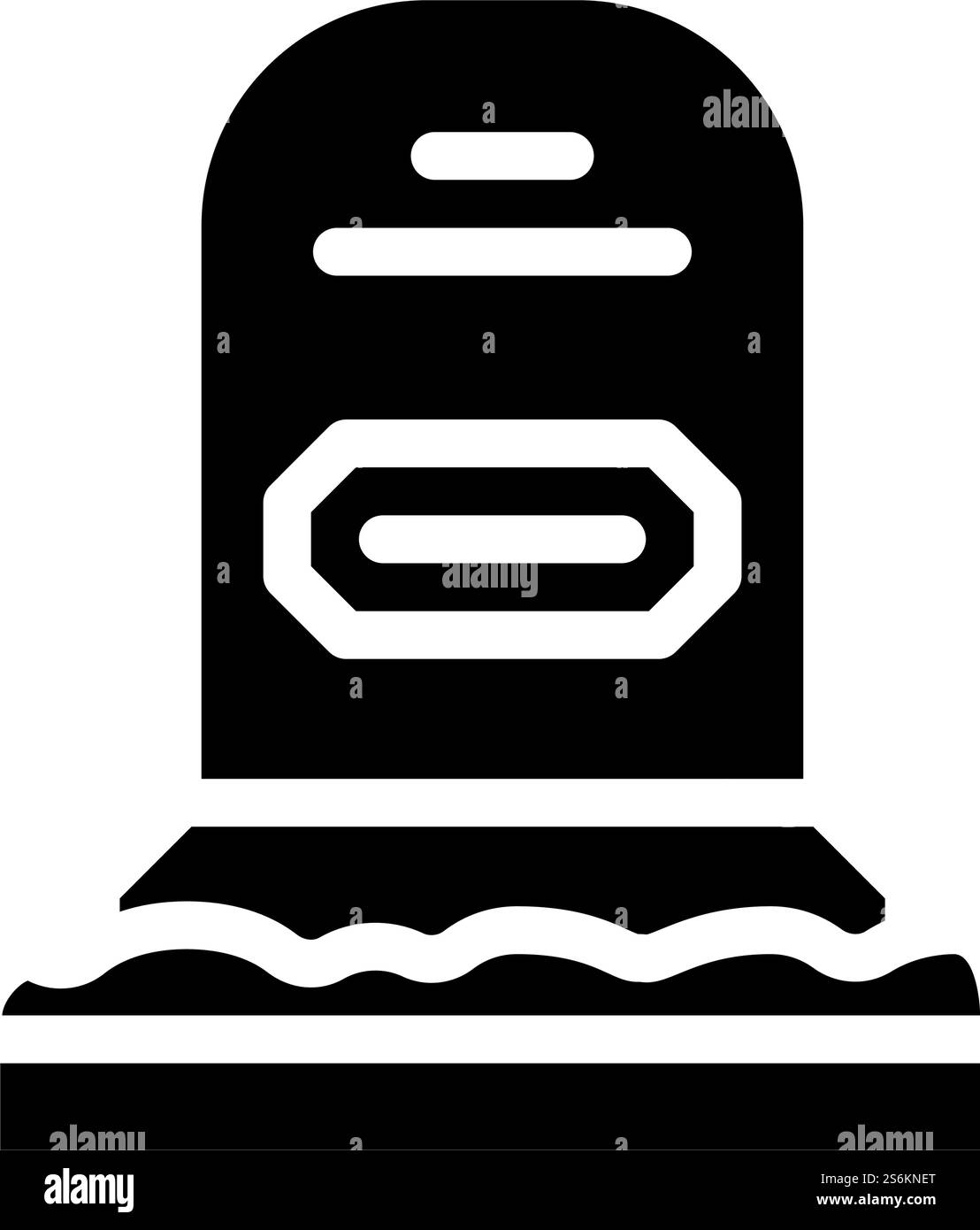 headstone on grave glyph icon vector. headstone on grave sign. isolated ...