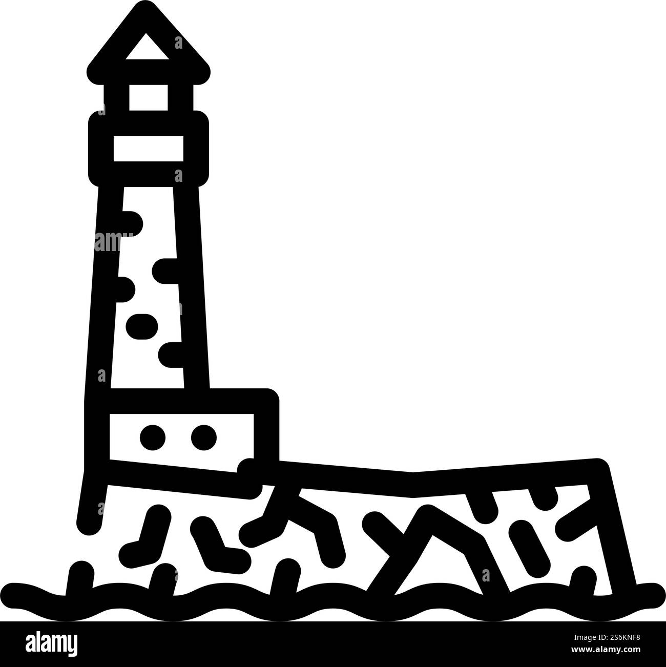 lighthouse island line icon vector. lighthouse island sign. isolated ...