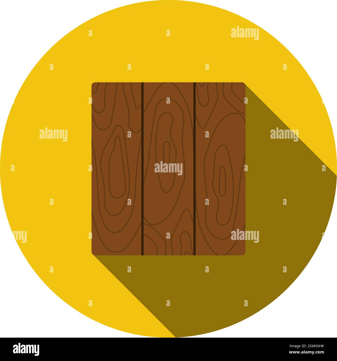 Icon Of Parquet Plank Pattern. Flat Circle Stencil Design With Long ...