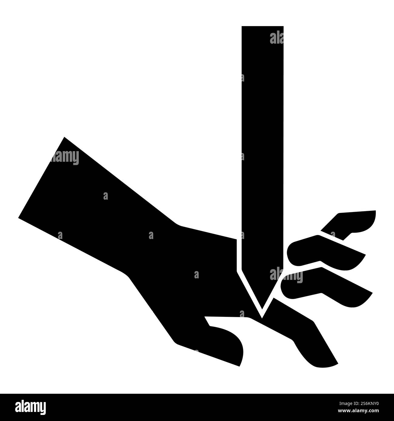 Cutting of Fingers Straight Blade Symbol Sign Isolate on White ...