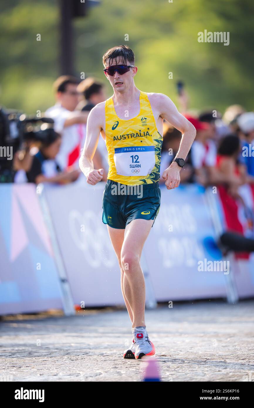Kyle Swan participating in the 20 Kilometer Race Walk at the Paris 2024 ...