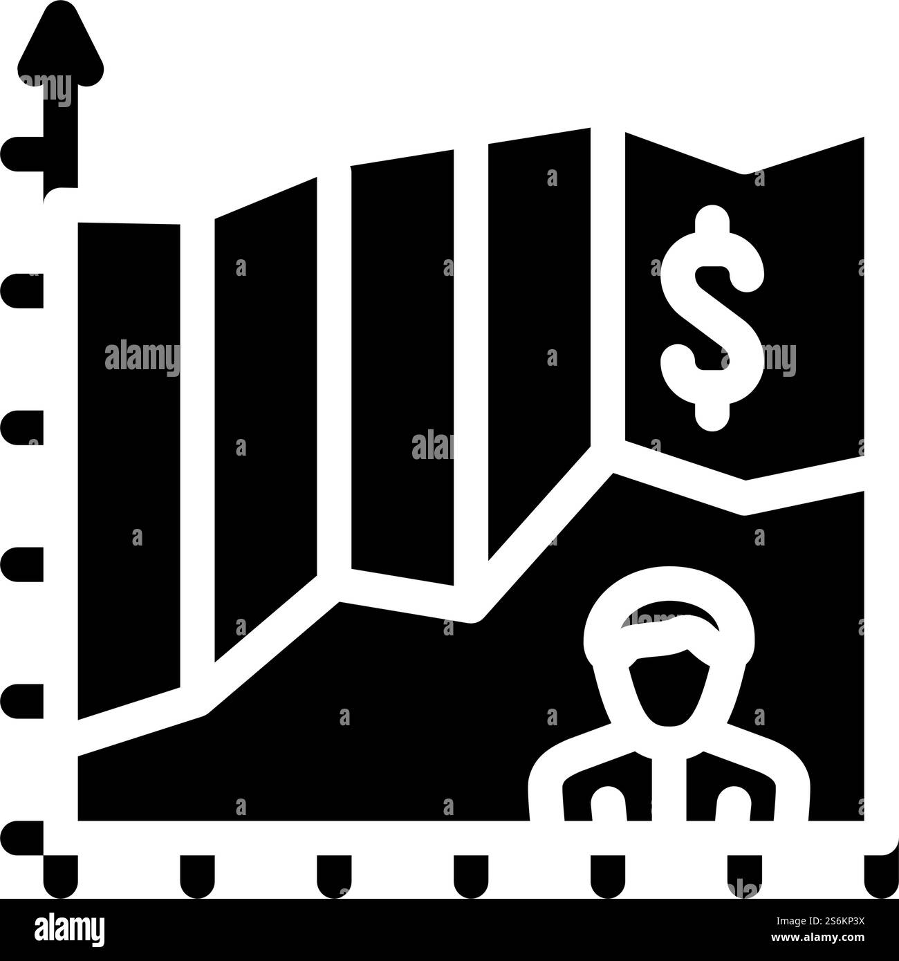 investor income chart glyph icon vector. investor income chart sign ...