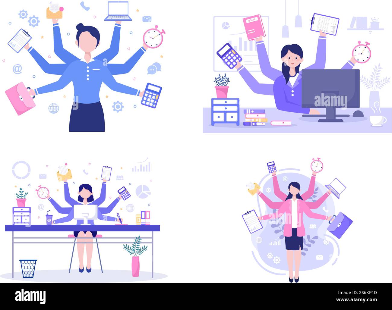Competent female office worker Stock Vector Images - Alamy