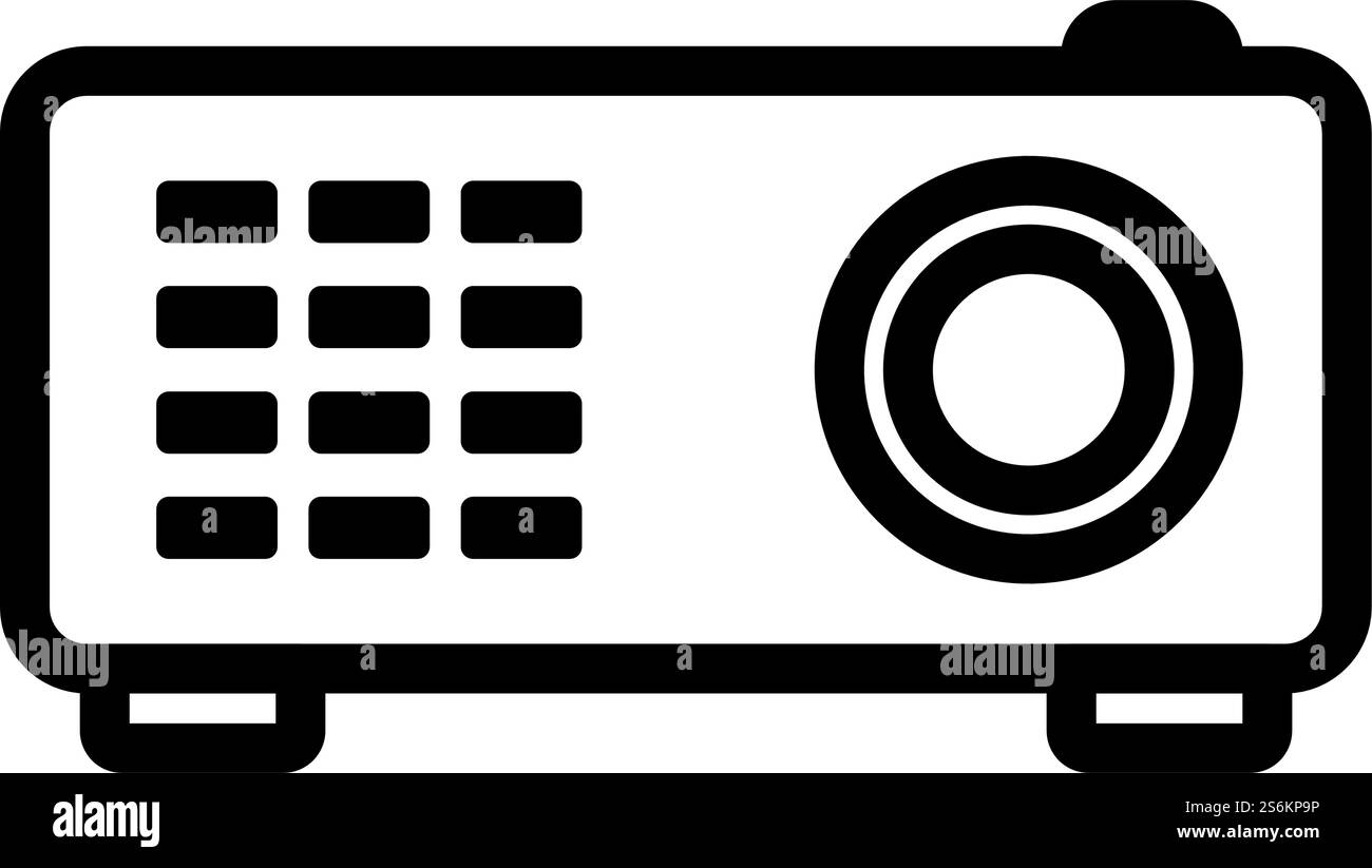Video Projector Icon. Bold outline design with editable stroke width ...