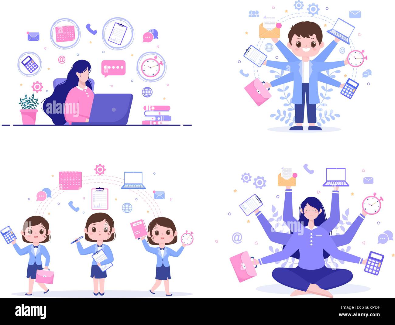Competent female office worker Stock Vector Images - Alamy