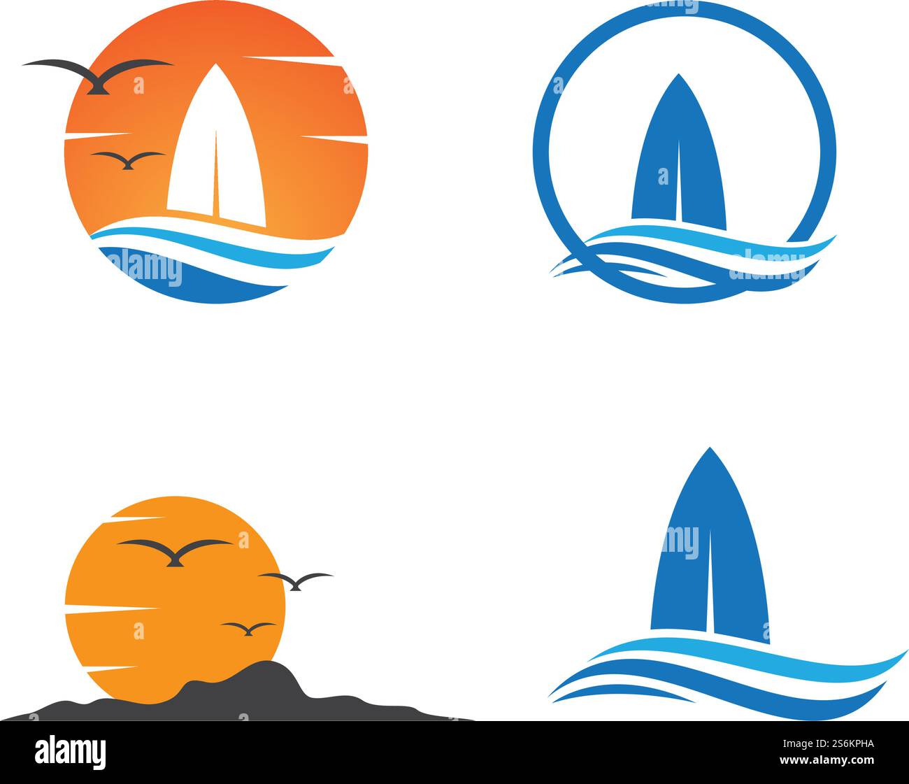 Surf board logo vector flat design Stock Vector Image & Art - Alamy