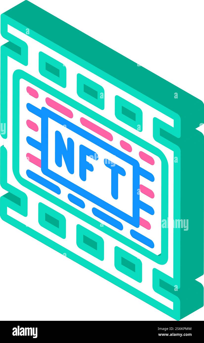 nft movies isometric icon vector. nft movies sign. isolated symbol ...