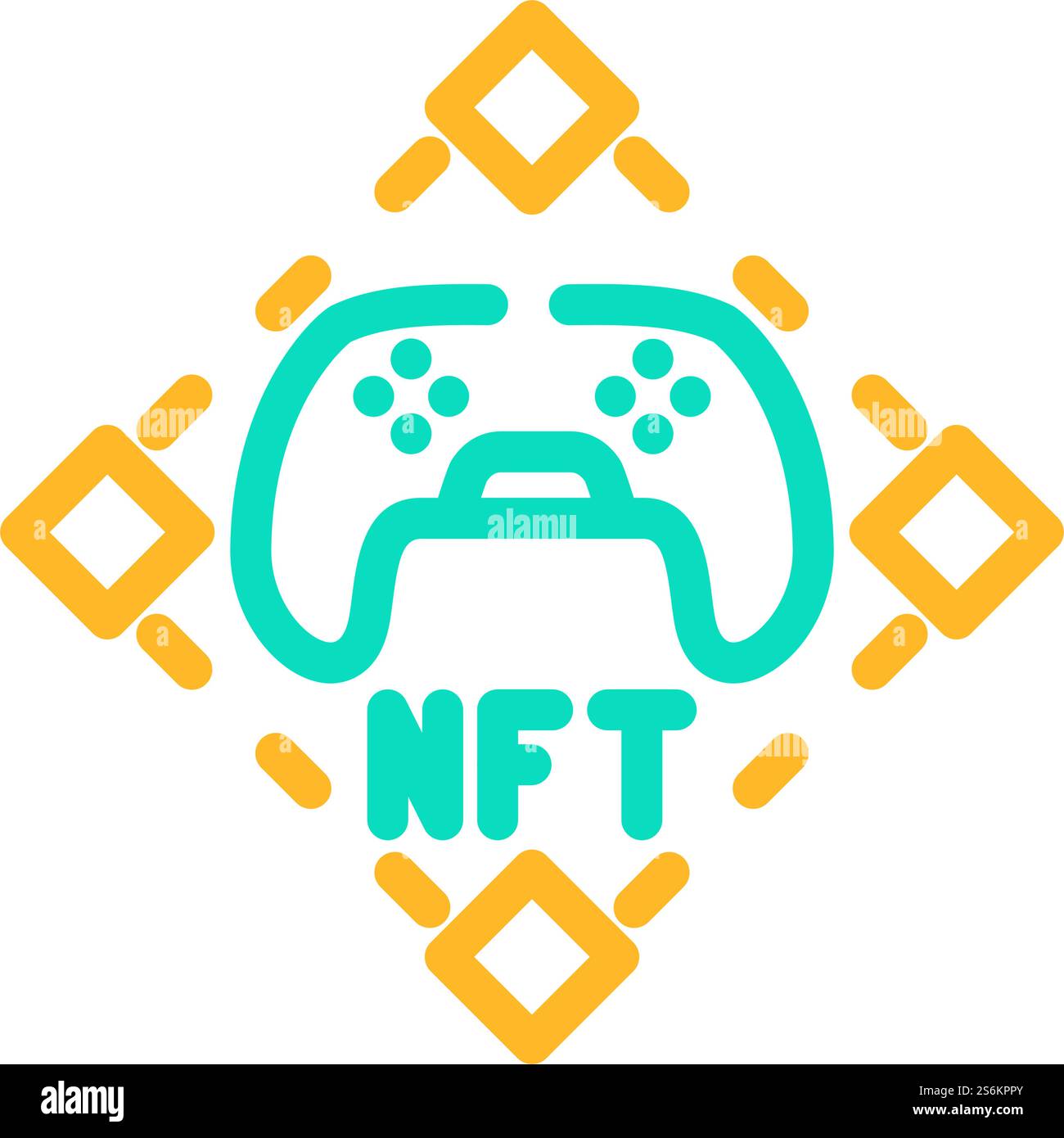 nft and games color icon vector. nft and games sign. isolated symbol ...
