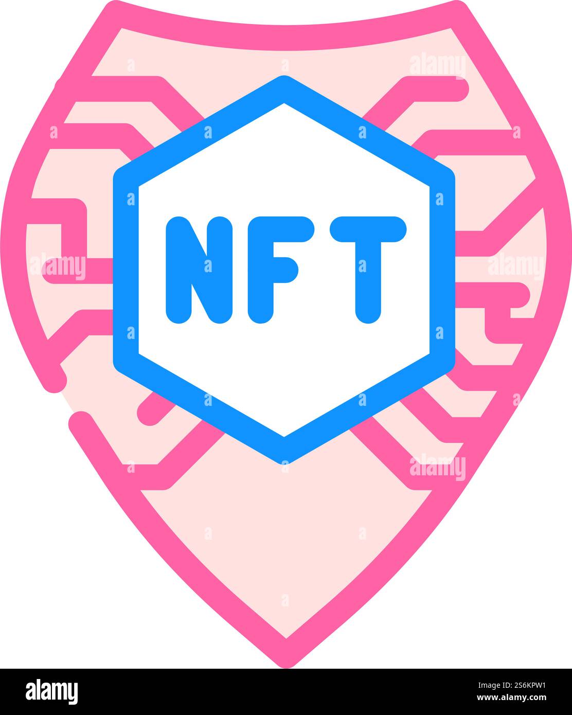 nft shield color icon vector. nft shield sign. isolated symbol ...