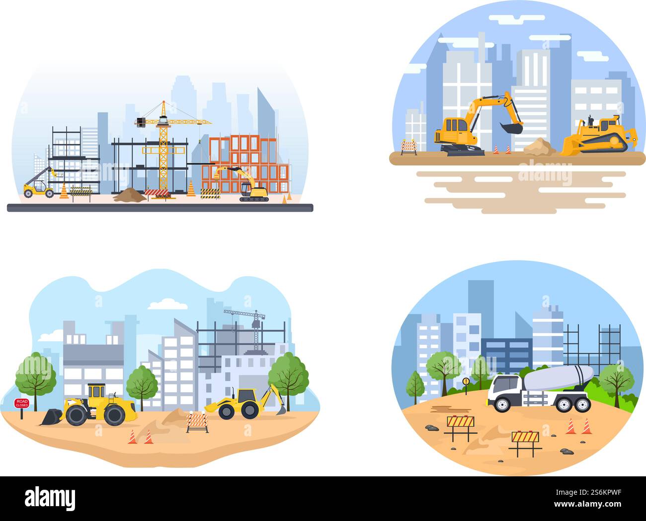 Construction of Building Vector illustration. Architecture Makes ...