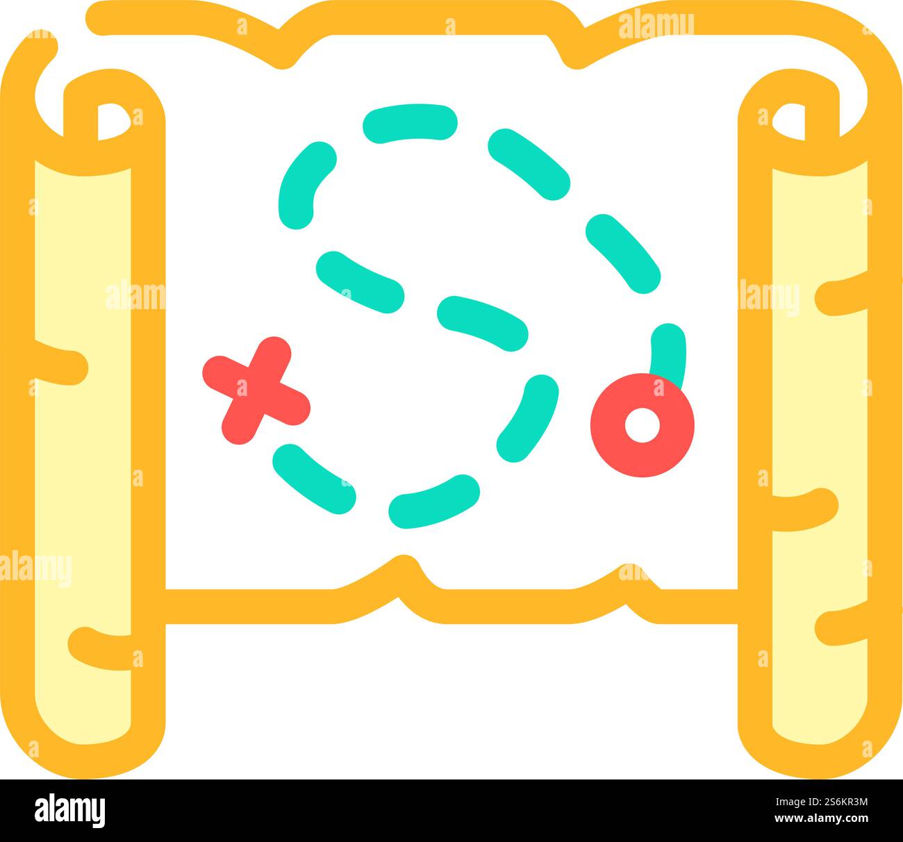 map treasure color icon vector. map treasure sign. isolated symbol ...