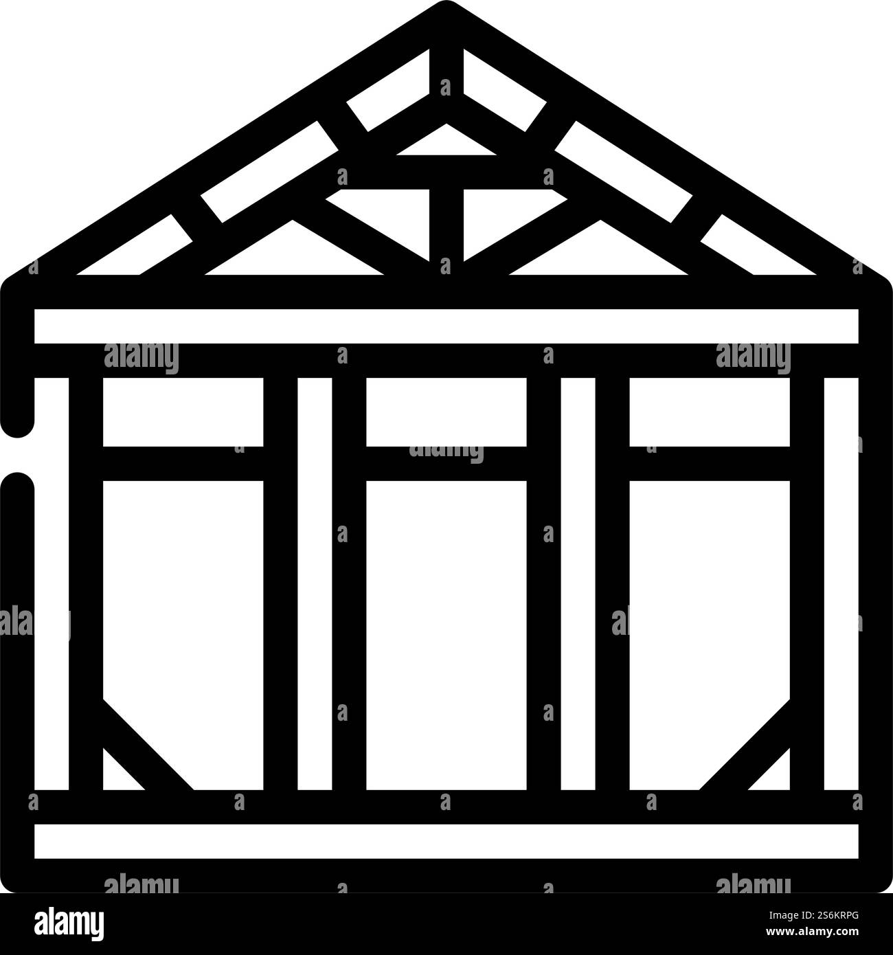 steel structure line icon vector. steel structure sign. isolated ...