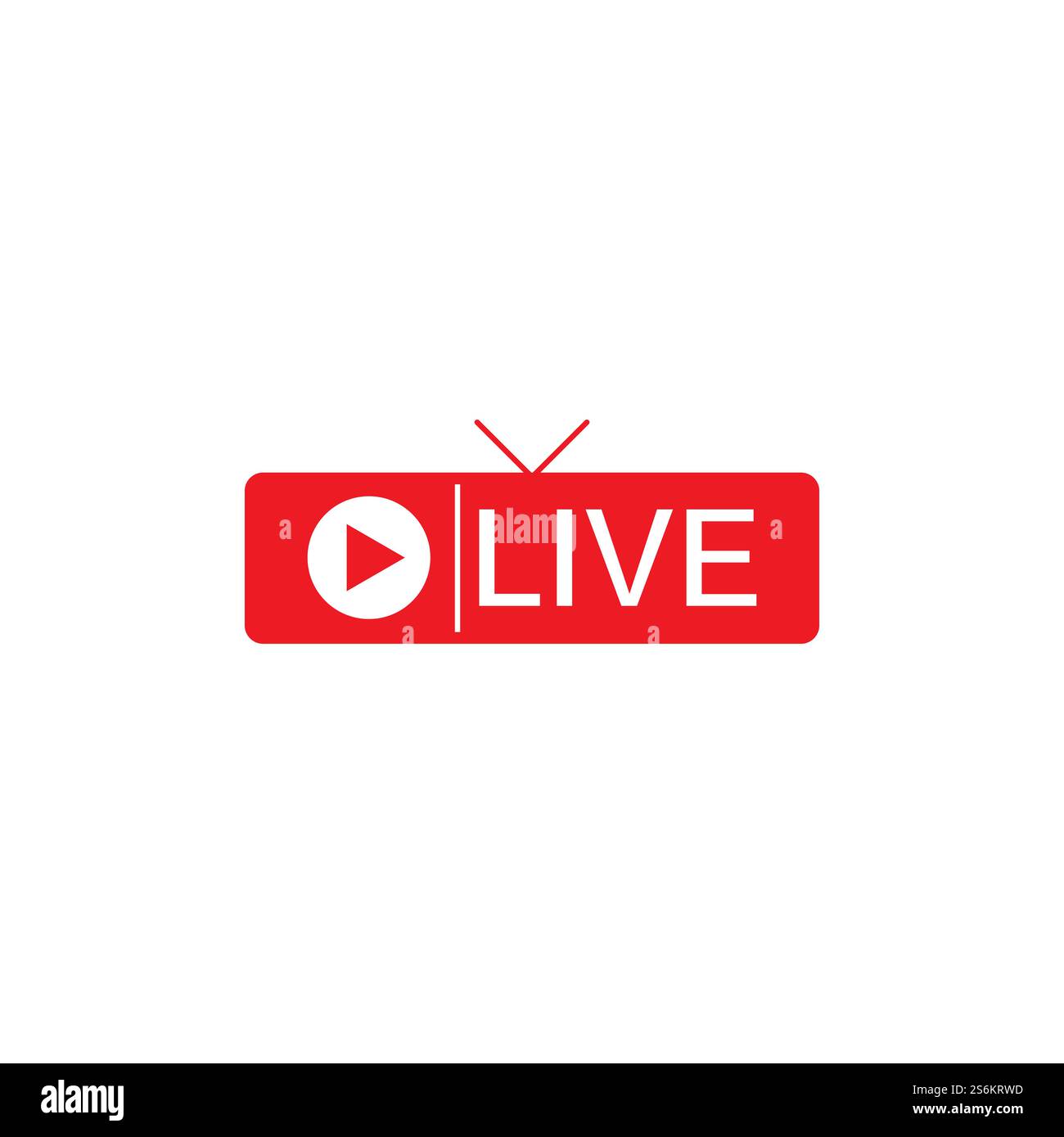 live streaming icon. Red symbol and button of live streaming ...