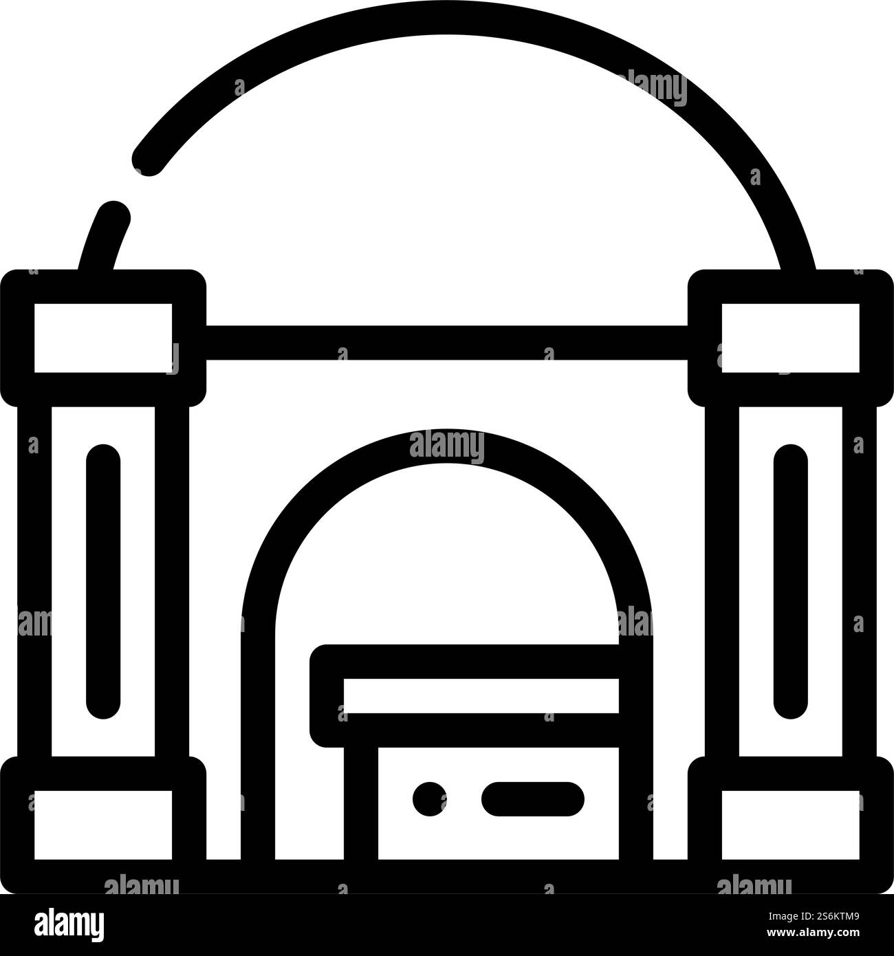 funeral crypt line icon vector. funeral crypt sign. isolated contour ...