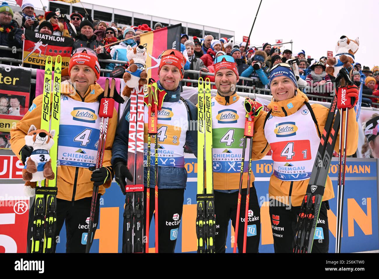 17 January 2025, Bavaria, Ruhpolding: Biathlon: World Cup, relay 4 x 7. ...